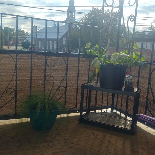 Eden's Decor 30 Inches Height Custom Balcony Privacy Screen Cover Brown ...