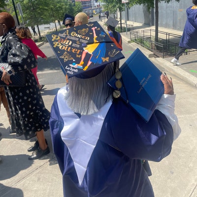 Personalized Graduation Cap Topper Black Girl, Custom Black Queen Grad ...