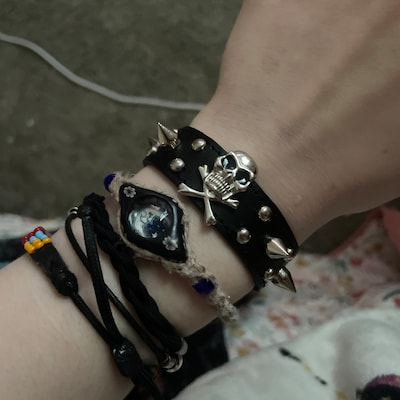 Black Leather STAR Choker, 10mm Black Choker, Punk Choker, Rocker ...