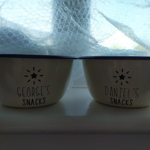 Snack Bowl Personalised Enamel Bowl Enamel Snack Bowl Nights in Movie ...