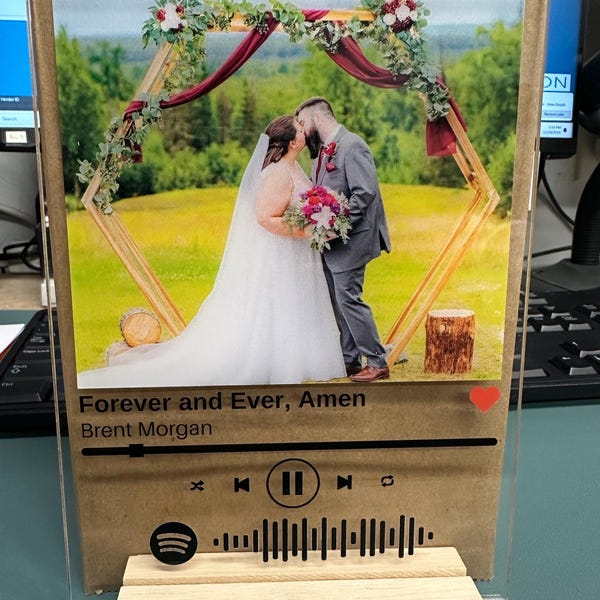 NEXT DAY SHIP Custom Song Plaque Acrylic Plaque Couples Gift With Code ...