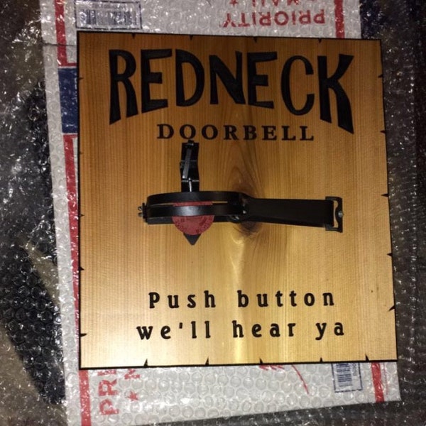 Redneck Doorbell Sign Prank Novelty Gag Gifts / Funny Front Door ...