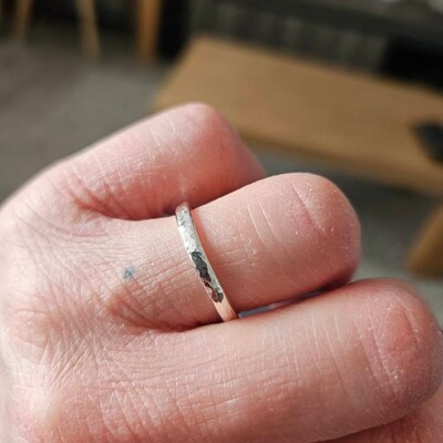 Hidden Message Ring Personalized Ring, Hammered Ring, Sterling Silver ...