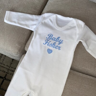 Embroidered Personalised Baby Grow Personalised Baby - Etsy