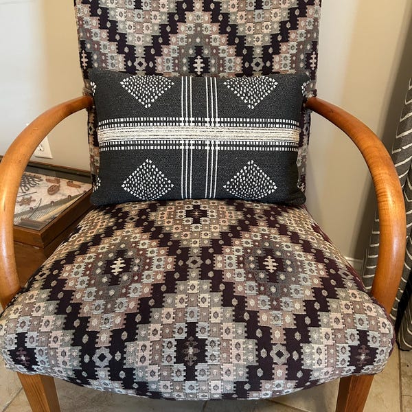 Designer Hand Block Style Design Geometric Abstract Stripe Wave Grey ...