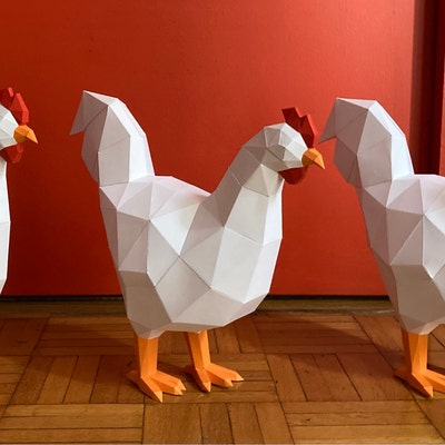 Rooster Papercraft Sculpture, Printable 3D Puzzle, Papercraft Pdf ...