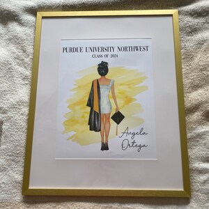 Custom Graduation Portrait PRINTABLE Personalized Grad Gift University ...