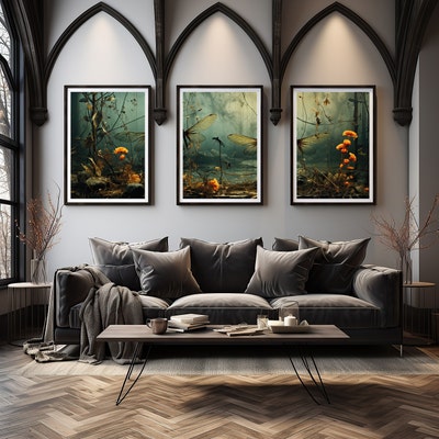 Single Gothic Style Black Frame Mockup, Gothic Digital Mockup, Framed ...