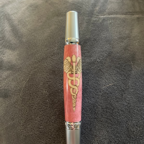 Handmade Wood Pen – Caduceus Symbol Inlay, Physician Gift - Etsy