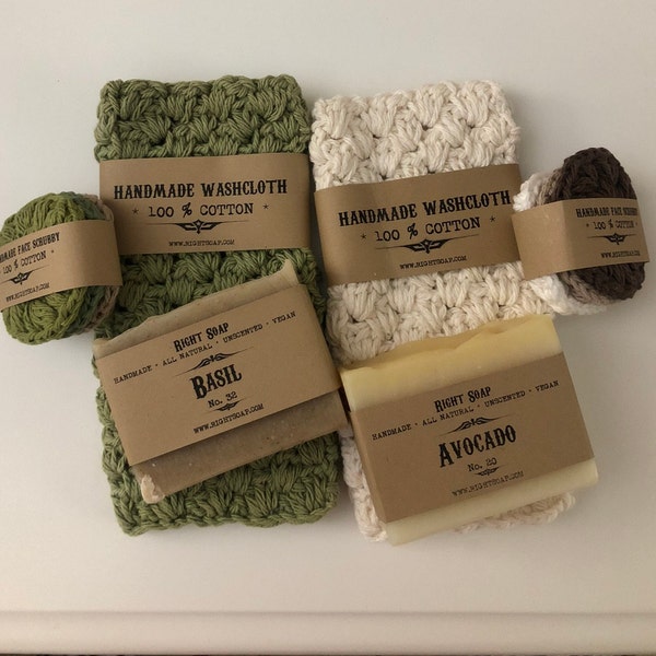 Brown Face Scrubbies | Set of 3 Cotton | Women Stocking Stuffers Small ...