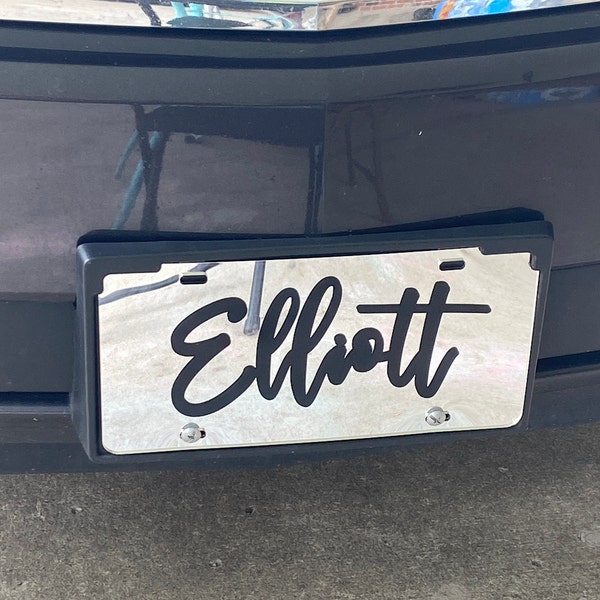 Personalized Mirror License Plate With Name, Nickname, or Company Logo ...