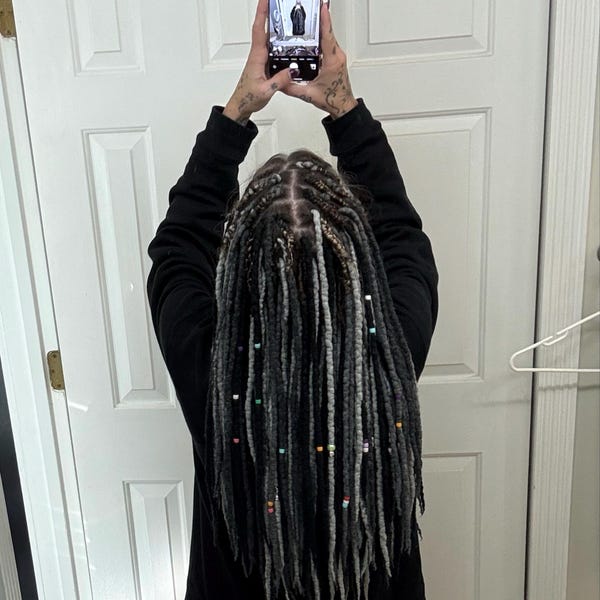Wool Dreads Full Set BLACK ROOTS RAINBOW Long De Wool Dreadlocks Dreads ...