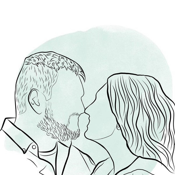 Custom Faceless Portrait, One Line Drawing, Outline Drawing, Gift for ...