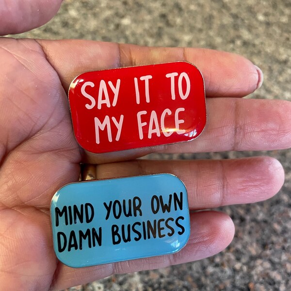 Personalised Design Your BIG Rectangle Enamel Pin | Customised Pin ...