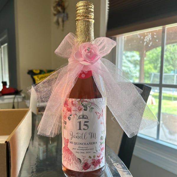 Quinceañera Wine Bottle Labels Printed, Mis Quince Años Labels, Mis XV ...