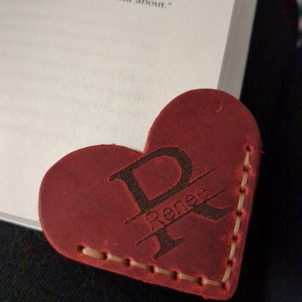 Personalized Premium Leather Heart Bookmark,custom Bookmark, Leather ...