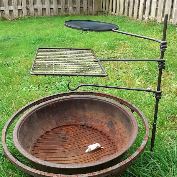 Large 3 Arm Fire Anchor - Portable Bushcraft Cooking Set - Camping ...