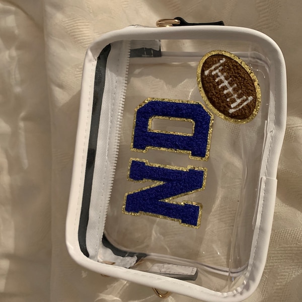 Clear Stadium Bag: Chenille Letter Concert Purse With Strap ...