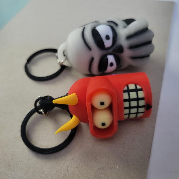 Futurama Bender Zoidberg Keychain - Etsy