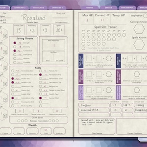 Printable Dnd Character Journal Dnd Character Sheet With - Etsy