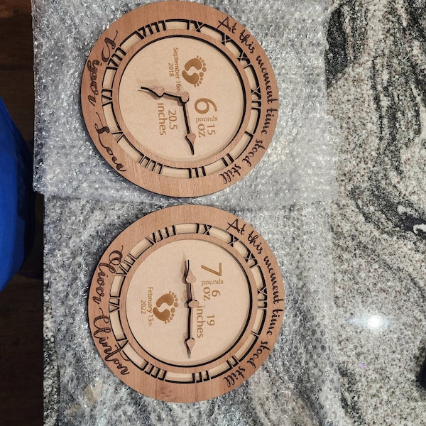 Personalized Birth Announcement - Clock Birth Announcement - Set to ...