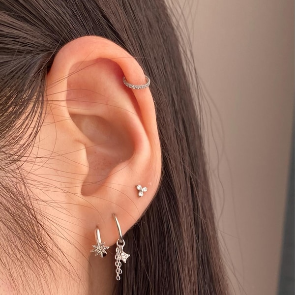 14k Gold 20G Cartilage Hoop,nose Hoop,helix Hoop,rook Hoop,tragus Hoop ...