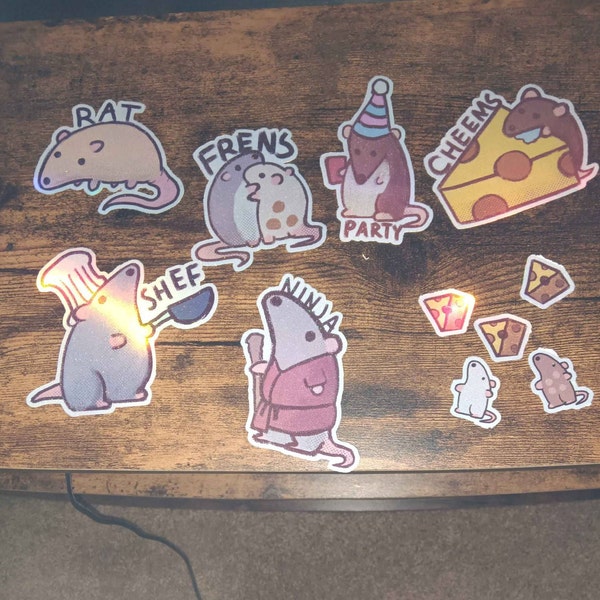 RAT Stickers | Waterproof Holographic Stickers, Rat Sticker, Derpy ...