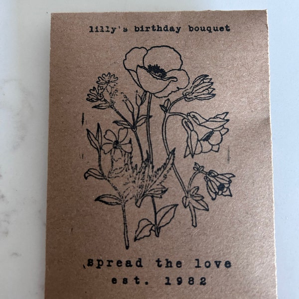Wildflower Seed Stamp, Custom Seed Stamp, Custom Wedding Favor, Seed ...