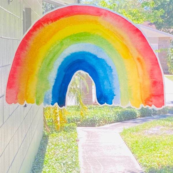 Watercolour Rainbow Window Sticker, Rainbow Window Decal, Rainbow Room ...