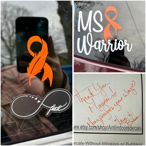 MS Warrior, M.S. Support, Vinyl Decal Sticker, Custom Name, Multiple ...