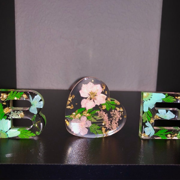 Pressed Flower Resin Name -letters Only - Etsy