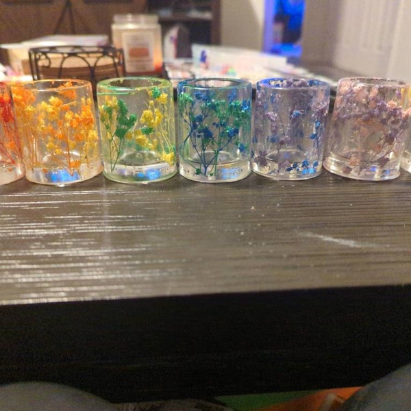 Custom Colorful Resin Shot Glass, Personal Floral Shot Glass, Pride ...