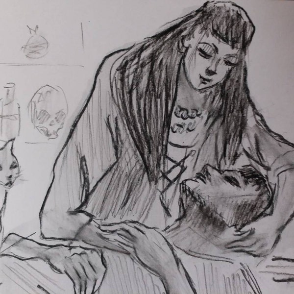 First Kiss With Future Husband, Drawing, Digital Download, Simple ...