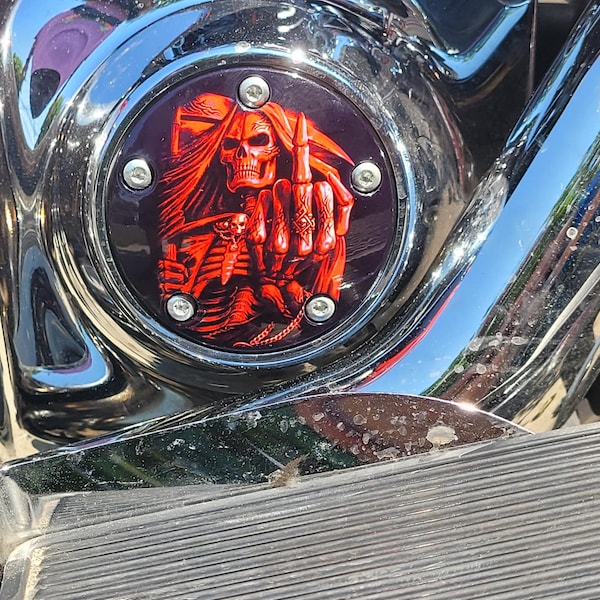 Victory Motorcycles Custom Derby Cover Middle Finger Reaper - Etsy