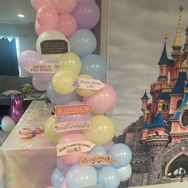 Disneyland Party Directional Sign, Mickey Birthday, Princess Birthday ...
