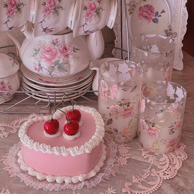 Heart Fake Cake Sprinkle Cherry Mirror White Hangable - Etsy