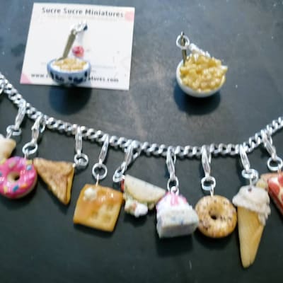 Bacon and Eggs Charm Miniature Food Jewelry Polymer Clay Breakfast ...