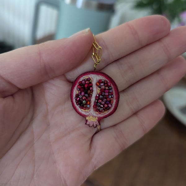Hand Embroidered Broccoli Vegetable Earrings With Beads, Veggie Jewelry ...