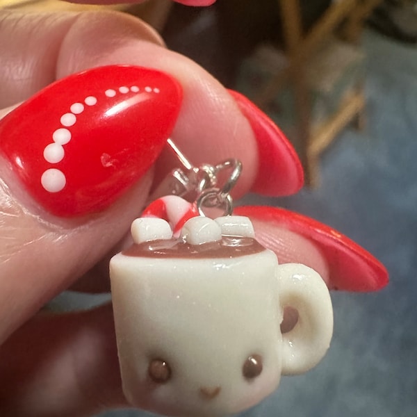 Hot Cocoa Kawaii Charm - Polymer Clay Charm- Stitch Marker - Etsy