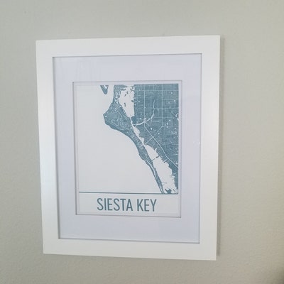 Siesta Key Map Sarasota Art Siesta Key Print Siesta Key FL - Etsy