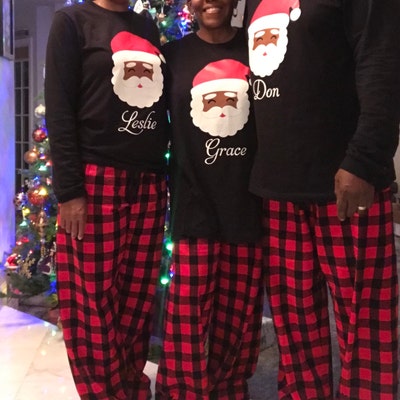 Black Santa Claus Family Pajamas, 2022 Christmas Pajamas, Matching ...