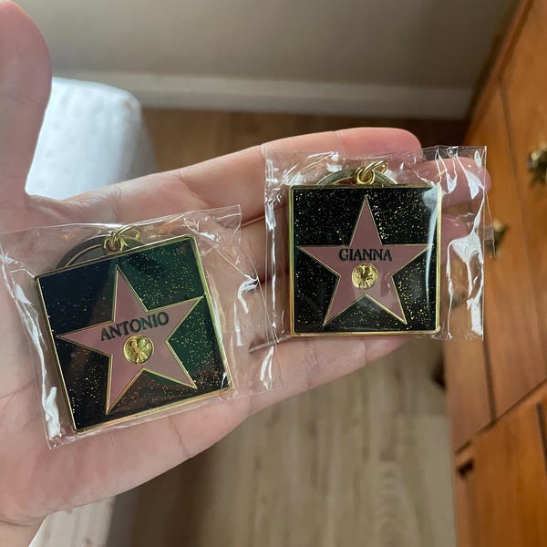 Personalized Hollywood Star Keychain | Walk of Fame Name Keyring ...