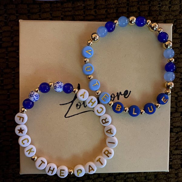 F*ck the Patriarchy | Vote Blue | Beaded Friendship Bracelet | Feminist ...