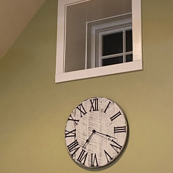 Large Wall Clock / 18 42 / Farmhouse Clock / Oversized Wall Clock - Etsy