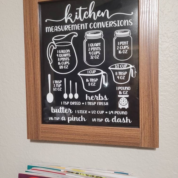 Farmhouse Printable Wall Art Kitchen Measurement Conversions Chart ...
