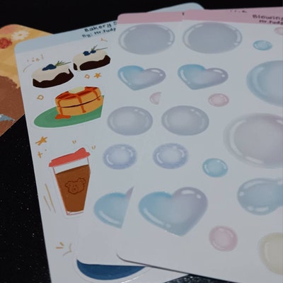 Blowing Bubbles Sticker Sheet Kawaii Cute for Bullet Journaling ...