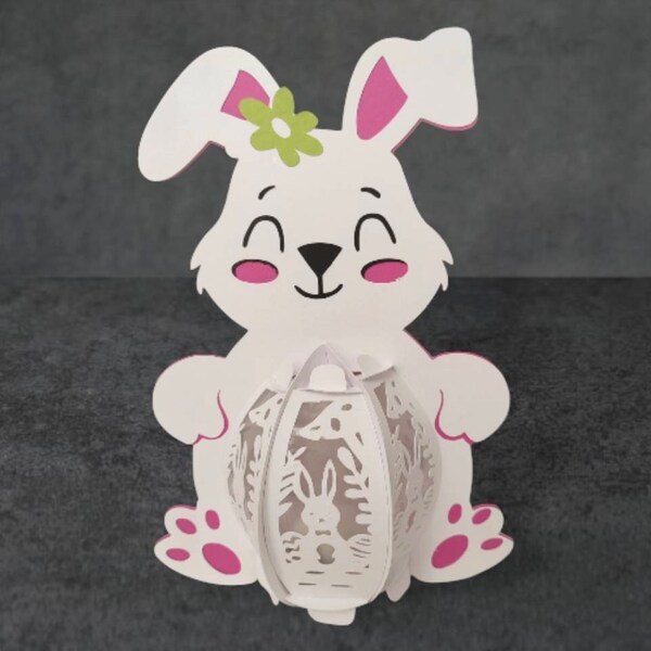 Rabbit Egg Bunny Lantern PDF, SVG, Studio Template - Bunny Easter Egg ...