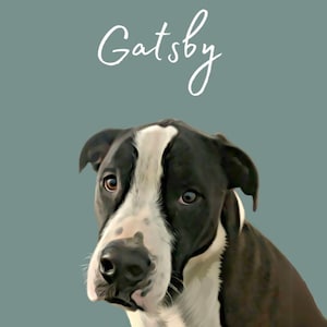 Custom Pet Portraits Using Pet Photo Personalized Digital Dog Portraits ...