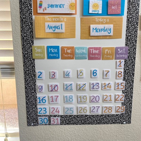 Morning Board Printable Activity Toddler Kids Homeschool Weather Chart ...