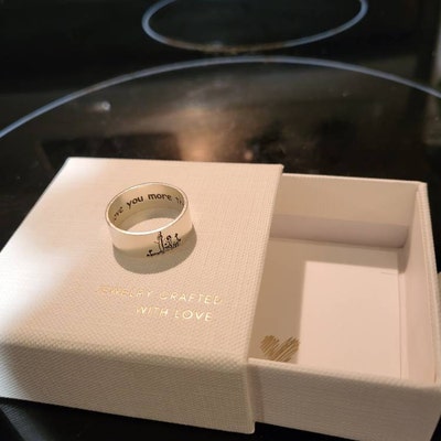 Children Artwork Ring Personalized Kid Drawing Ring in Sterling Silver ...